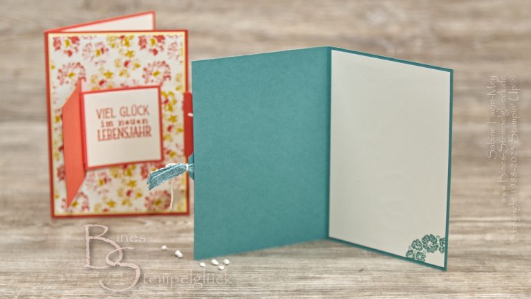 Raffinierte Pull Tab Flap Card • Bines Stempelglück